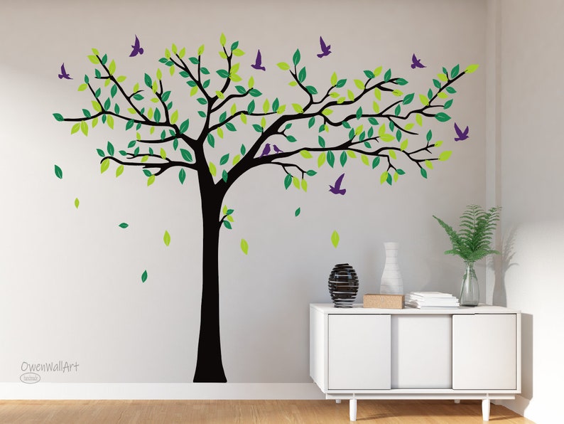 Blowing Tree Wall Decal Largetree Decal Tree Wall Art Tree - Etsy