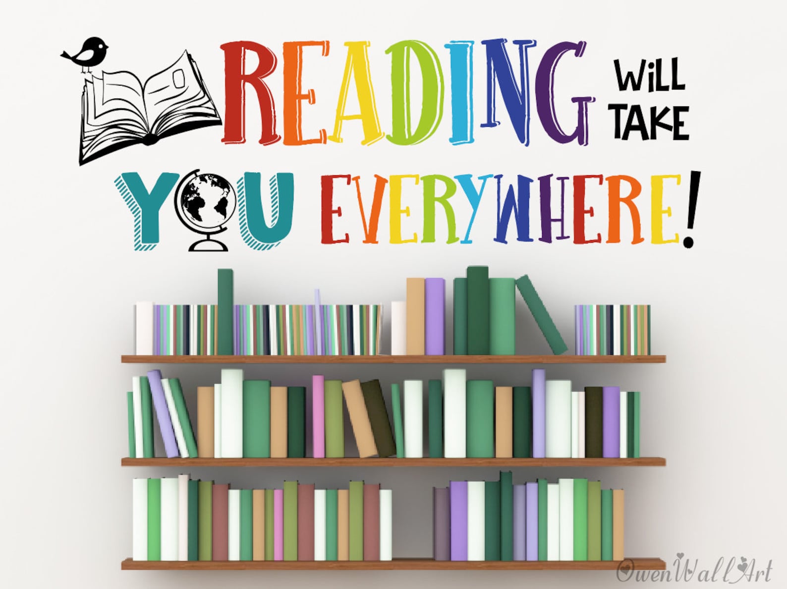 Reading Will Take You Everywhere Wall Decal: Inspirational Quote ...