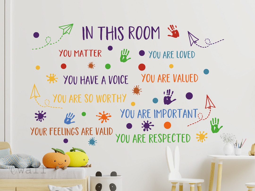In This Room You Are Loved Wall Decal - Rainbow Classroom Art - Etsy