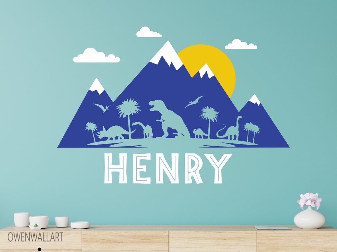 Personalized Dinosaur Name Wall Decal - Nursery Decor - Etsy