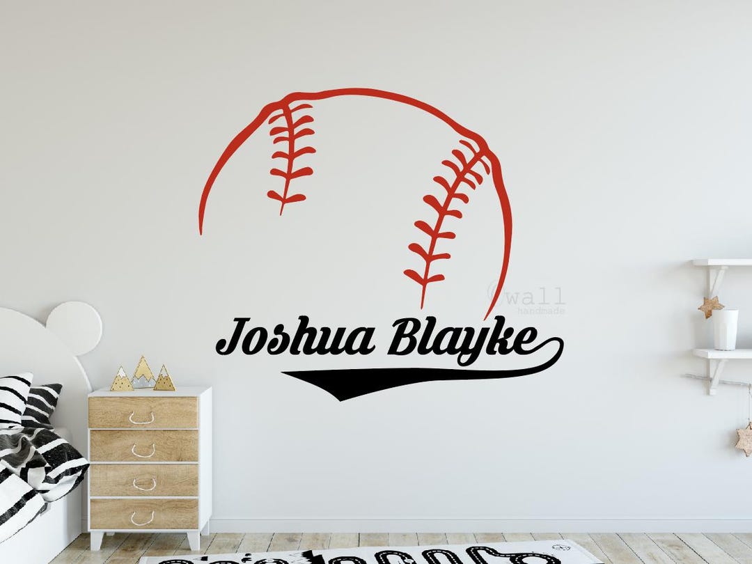 Personalized Baseball Name Wall Art - Custom Boys Room Monogram Decal ...