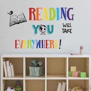 Reading Will Take You Everywhere Wall Decal: Inspirational Quote ...