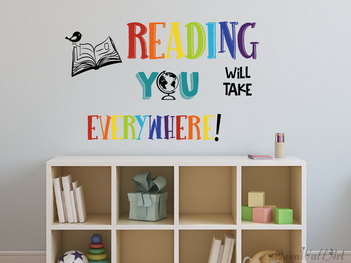Reading Will Take You Everywhere Wall Decal: Inspirational Quote ...