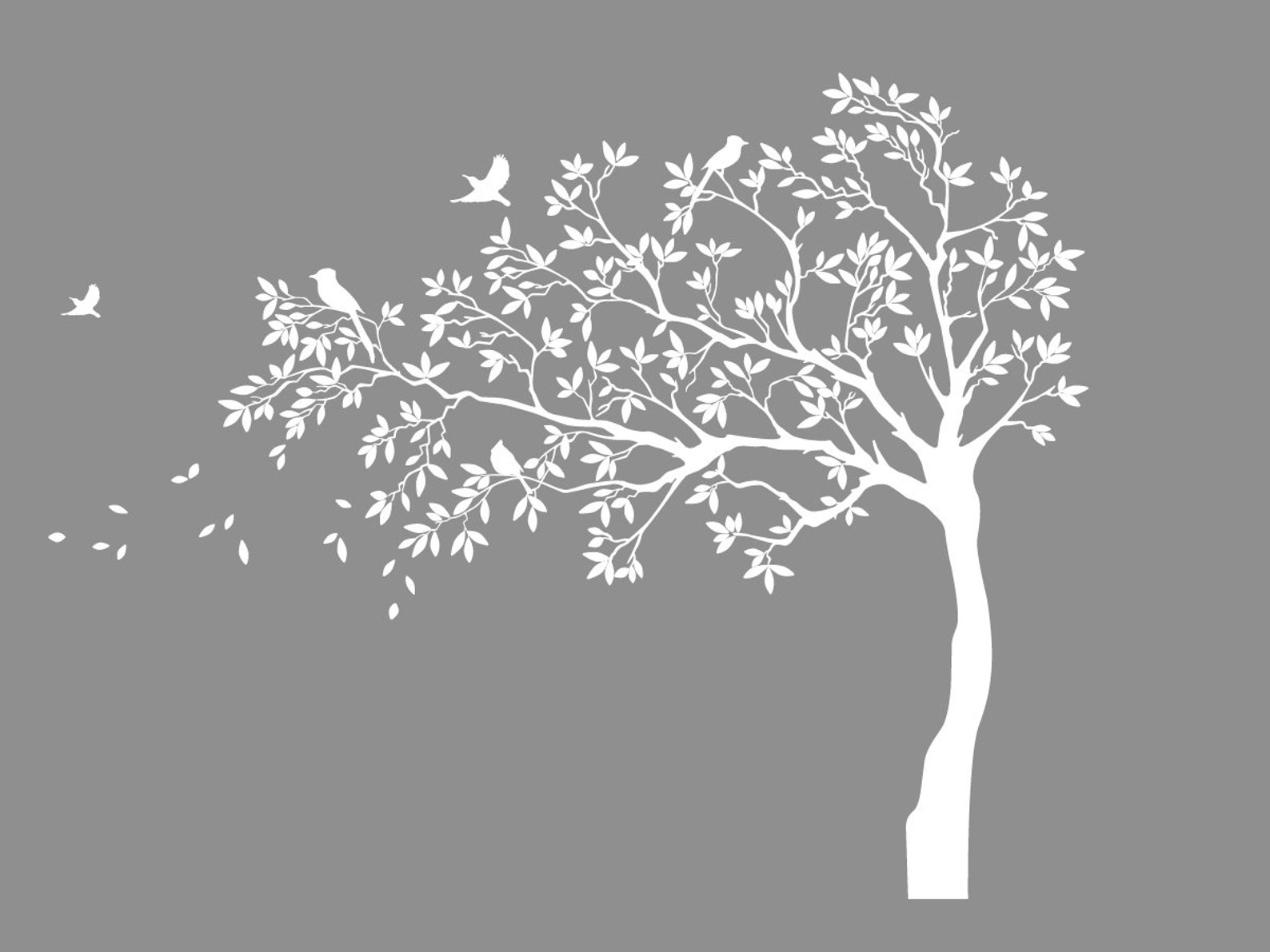 Blowing Tree Wall Decal Cherry Blossom Tree Wall Decal Tree - Etsy UK