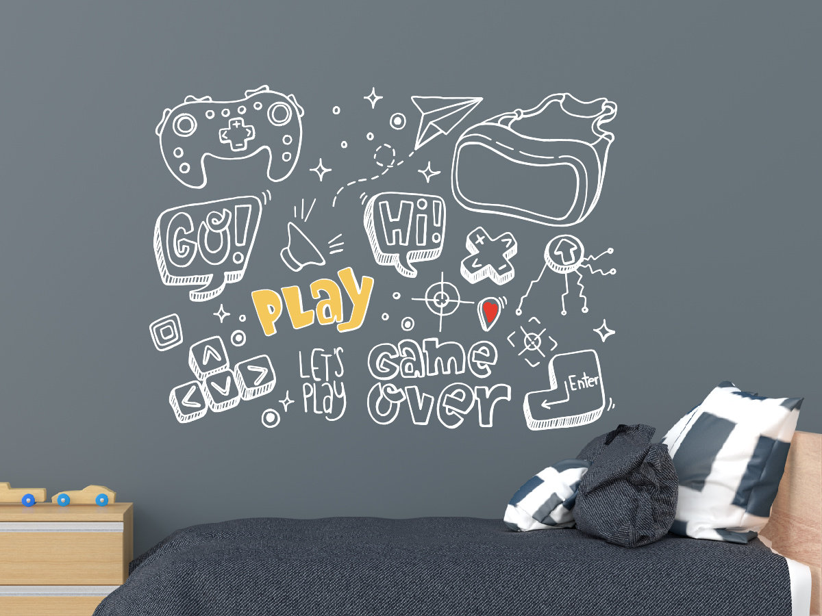 Gaming Doodle Wall Sticker Gamer Wall Decor Gamer Vinyl - Etsy Australia