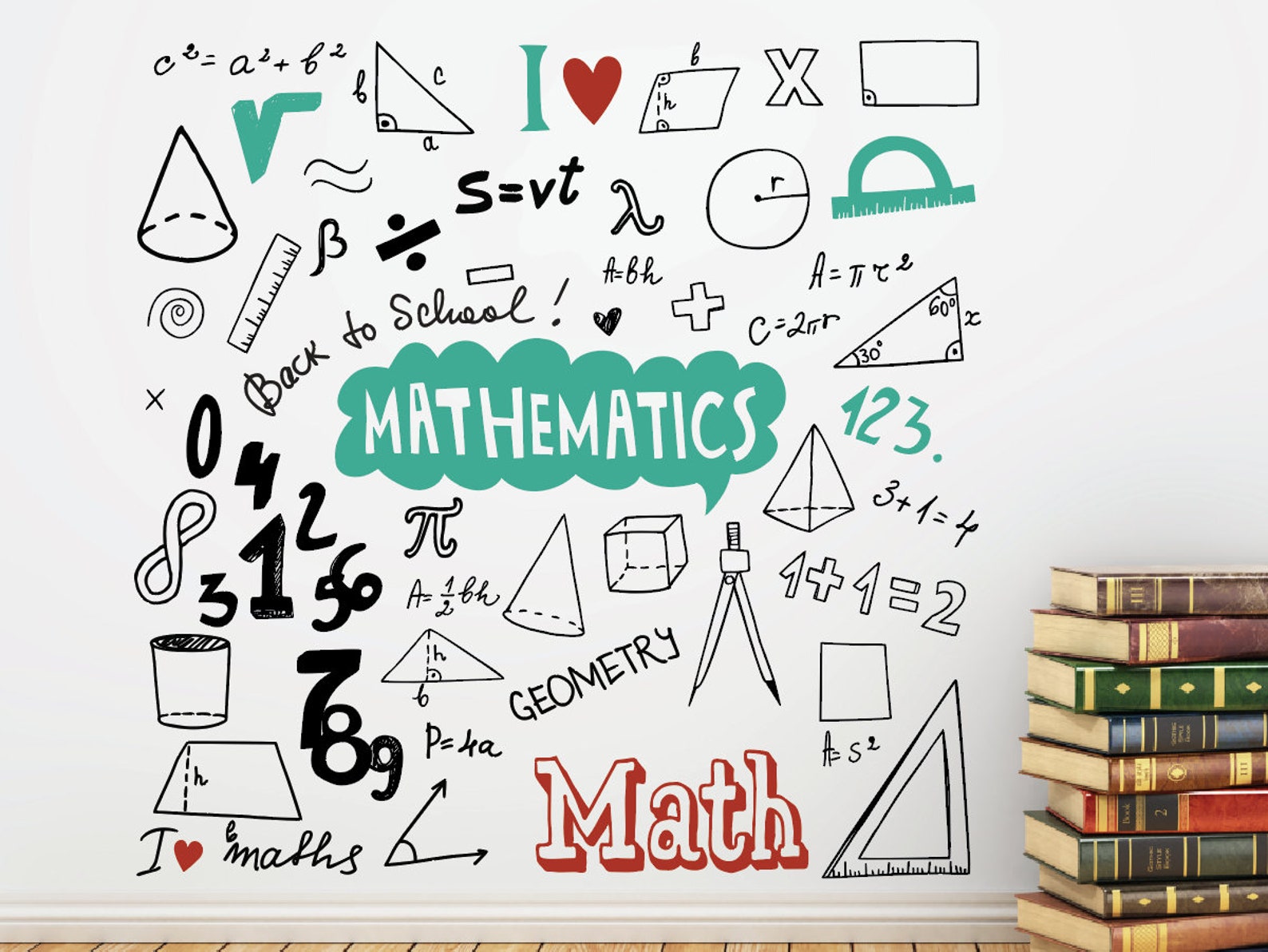 Graffiti Doodle Math Wall Decal Vinyl Wall Art for School - Etsy