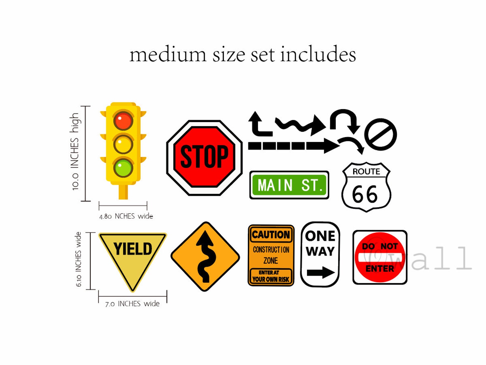 Road Sign Wall Decals: Traffic Signs, Boys Room Decor - Etsy