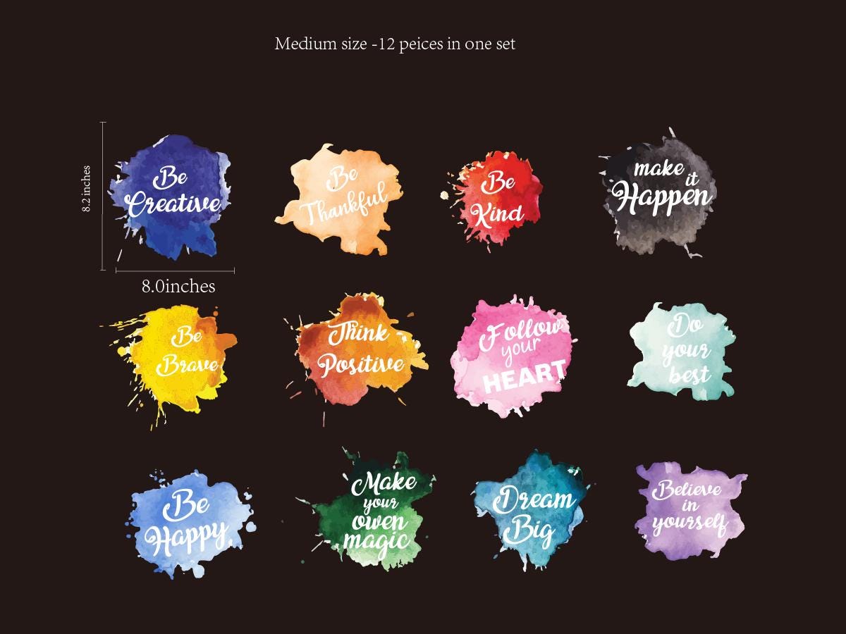 Watercolor Growth Mindset Wall Decals: Inspirational Playroom Decor - Etsy