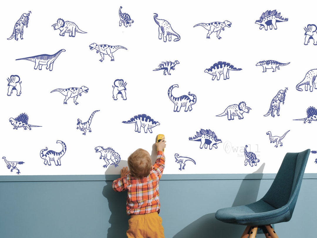 Dinosaurs of Different Shapes Wall Decal- Dinosaurs Sticker-30pcs Set ...
