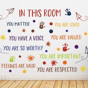 In This Room You Are Loved Wall Decal - Rainbow Classroom Art - Etsy