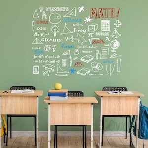 Math Graffiti Wall Decal: Science Classroom Decor - Etsy