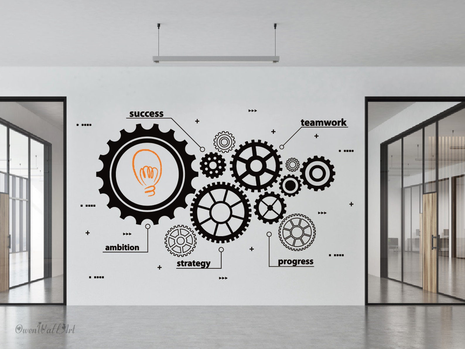 Gear Team Work Wall Decal-office Wall Sticker-office Wall Art - Etsy
