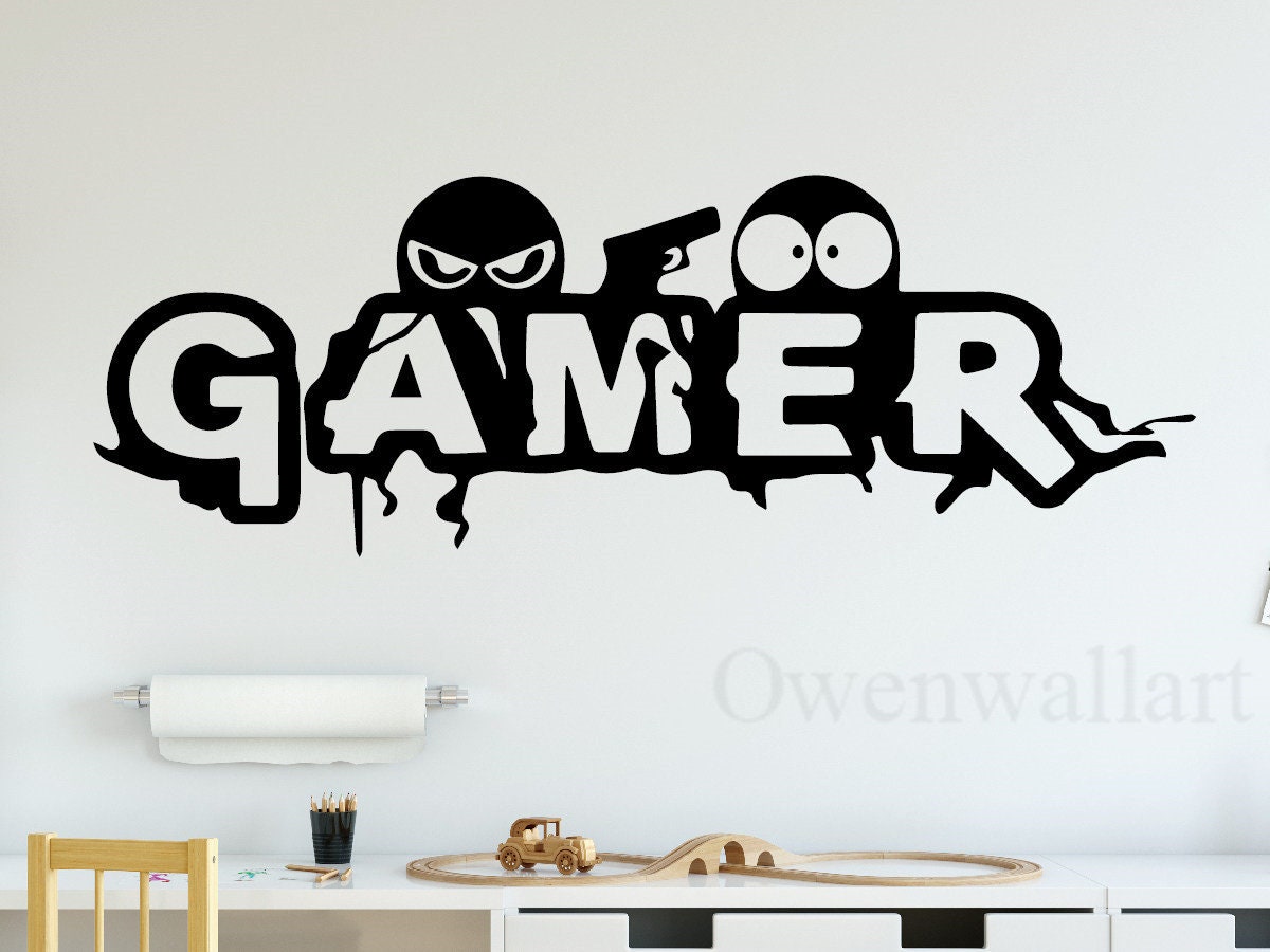 Gamer vinilo pared pegatina Decoración de pared de la sala | Etsy