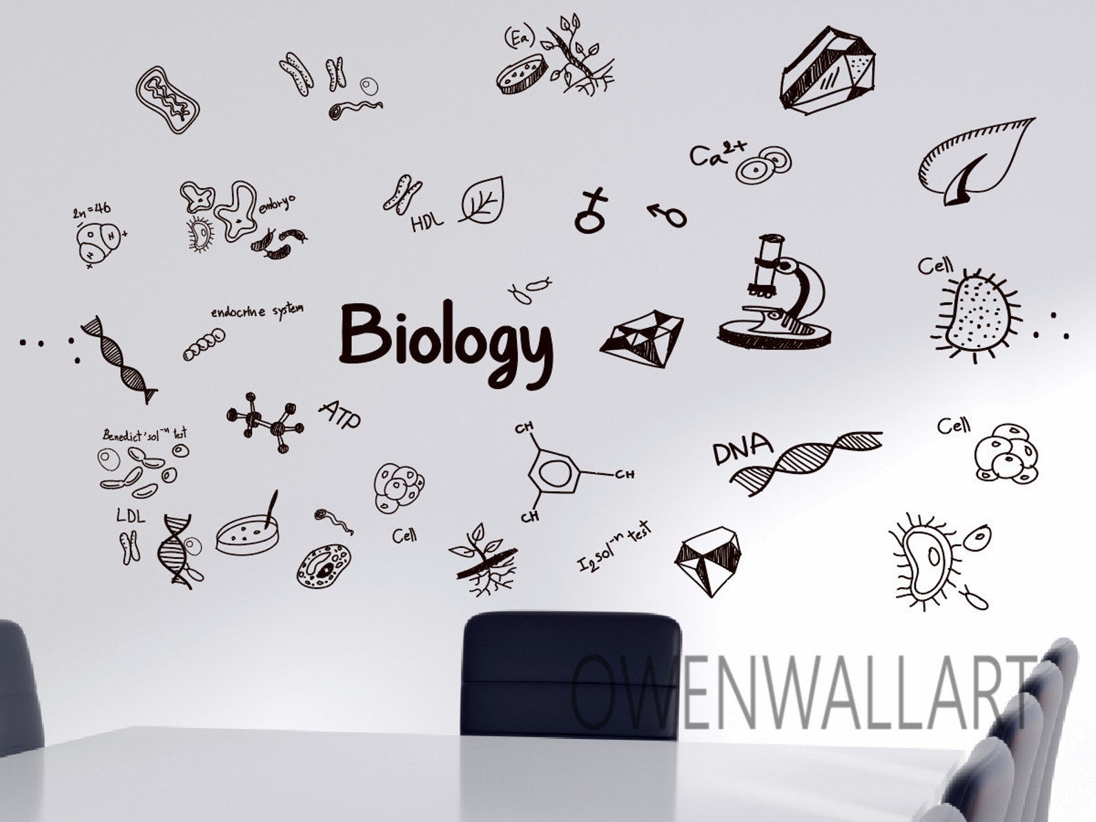 Graffiti Doodle Science Biology Wall Stickers Wall Art for - Etsy