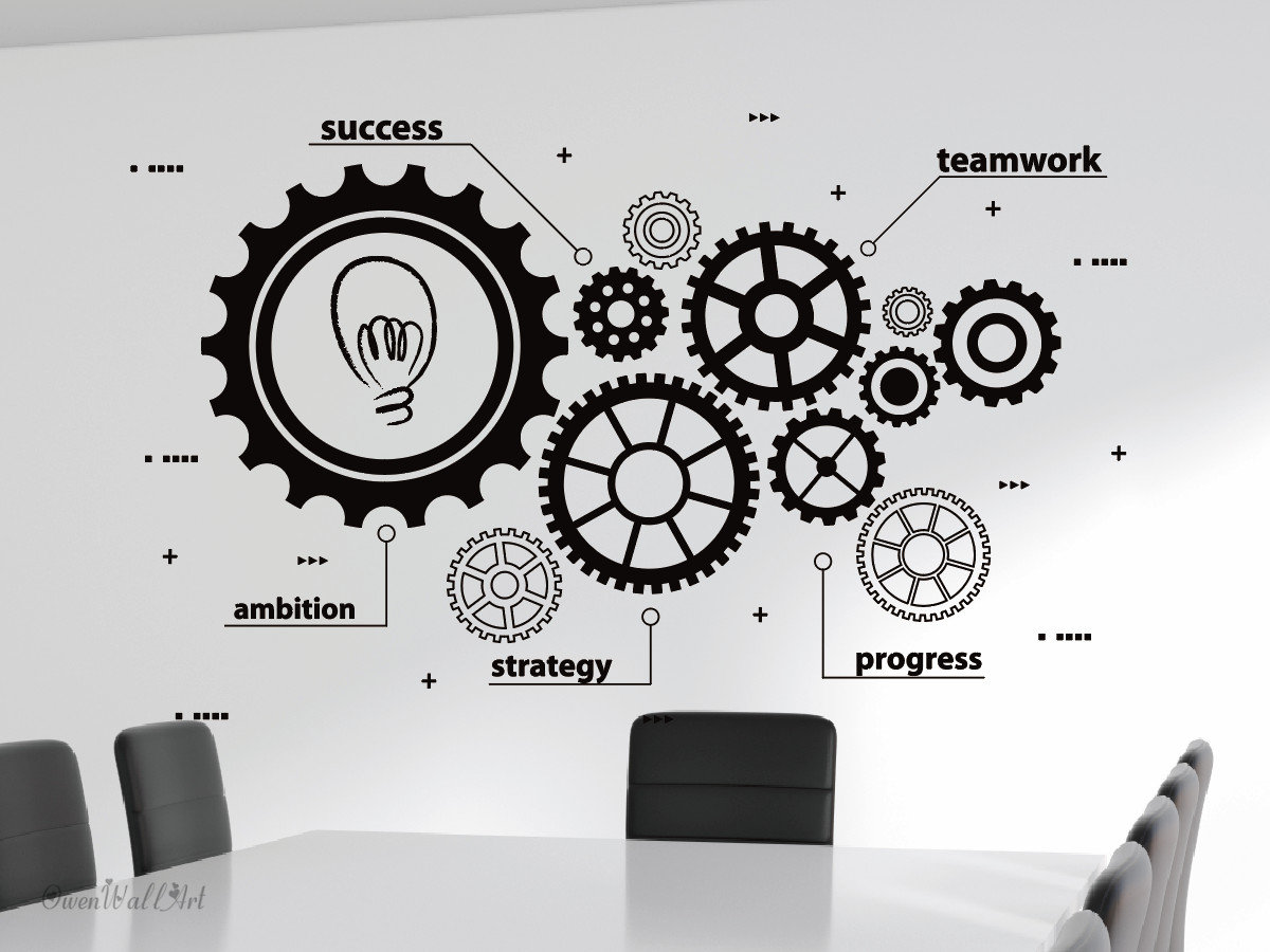 Gear Team Work Wall Decal-office Wall Sticker-office Wall Art - Etsy