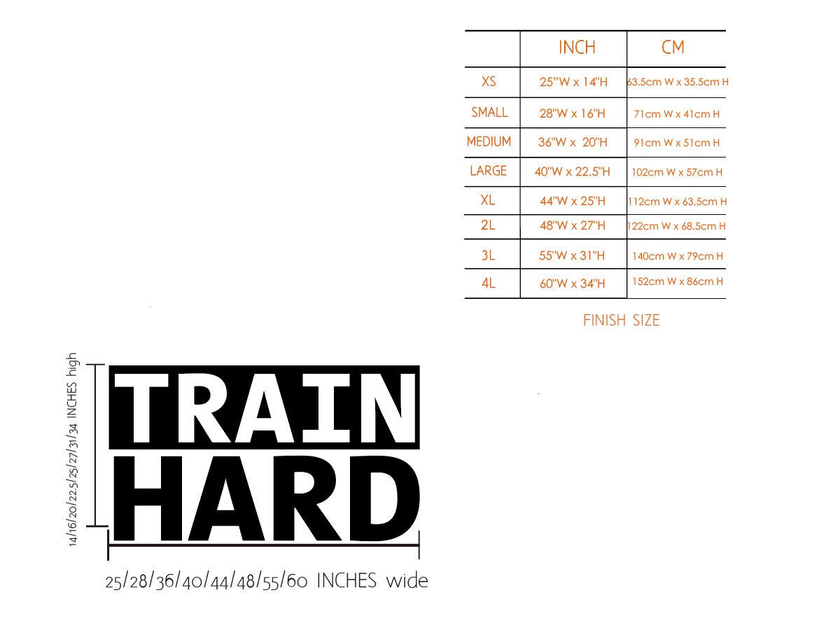 Train Hard Gym Wall Decal: Fitness Inspiration, Home Gym Decor - Etsy