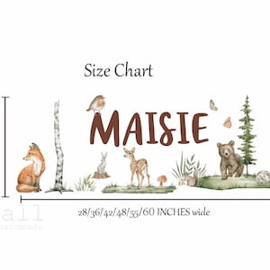 Custom Woodland Animals Name Wall Decal: Forest Nursery Decor - Etsy
