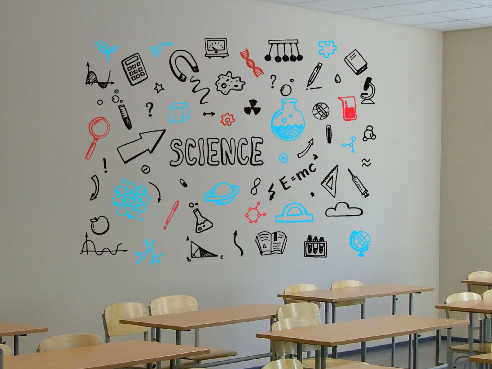 Science Wall Stickerphysics Chemical Biology Wall Sticker | Etsy