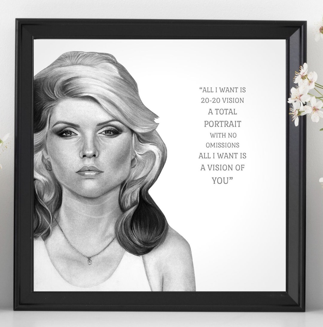 Debbie Harry Print - Portrait Drawing - With Song Lyrics - Etsy UK