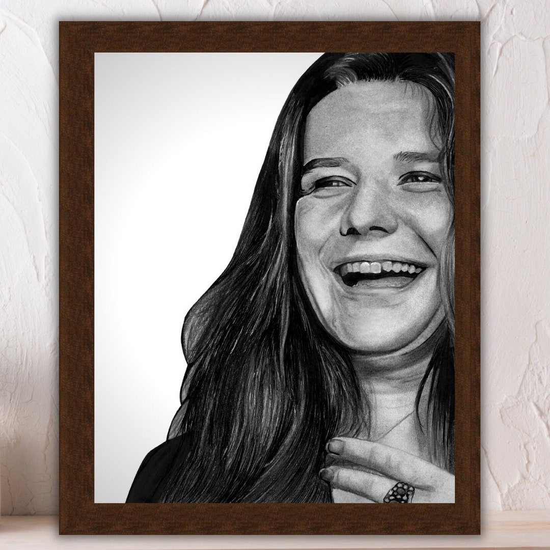 Janis Joplin Print - Portrait Drawing - Various Sizes - Etsy