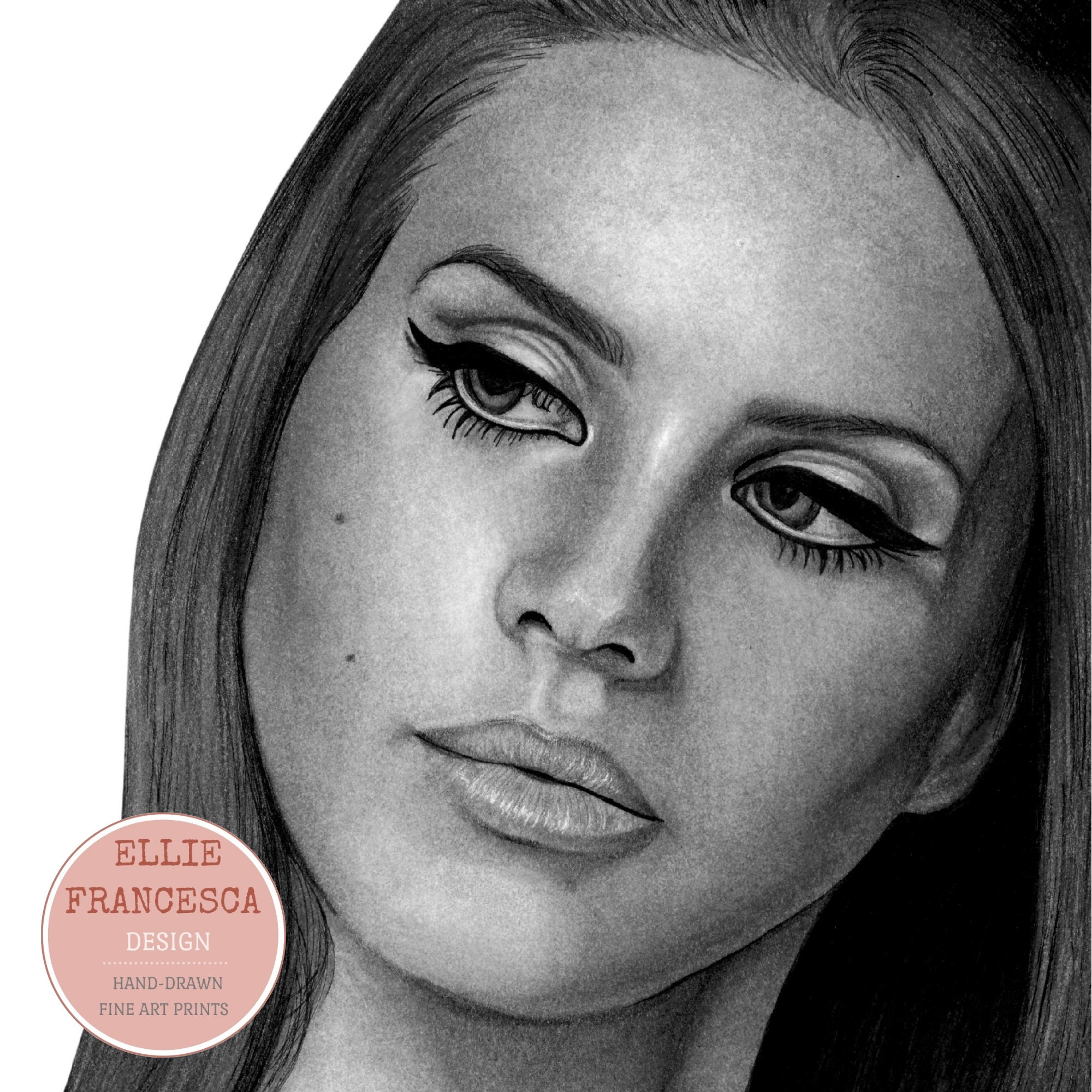 Lana Del Rey Print Dibujo de retrato Con letras de - Etsy España