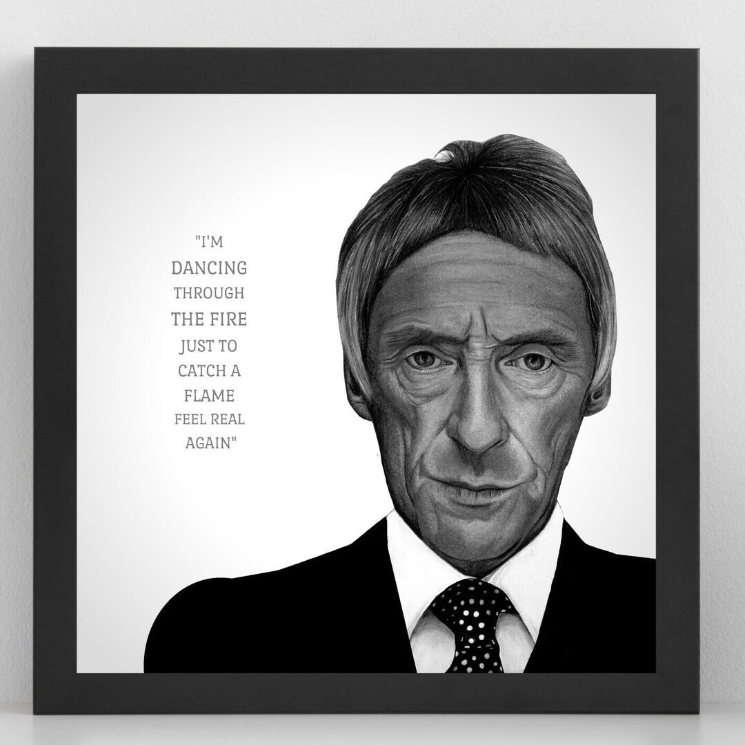 Paul Weller Art Print With Song Lyrics Portrait Drawing - Etsy
