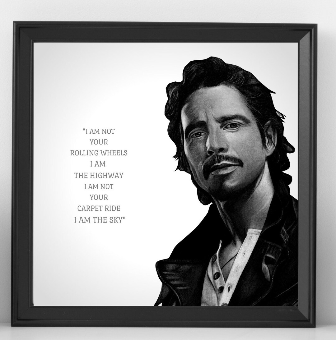 Chris Cornell Print Portrait Drawing With Song Lyrics - Etsy