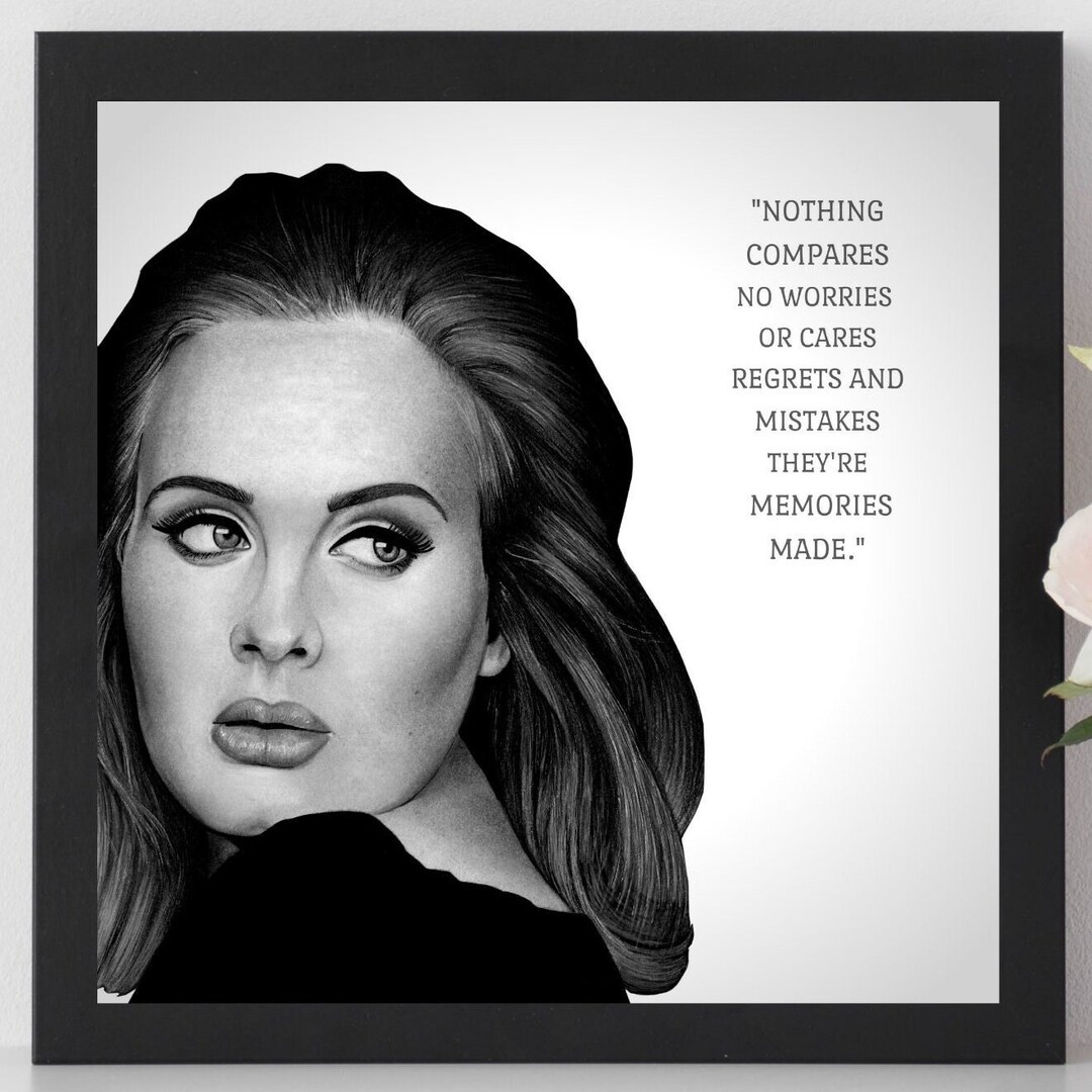 Adele Print - Portrait Drawing - With Song Lyrics - Etsy UK