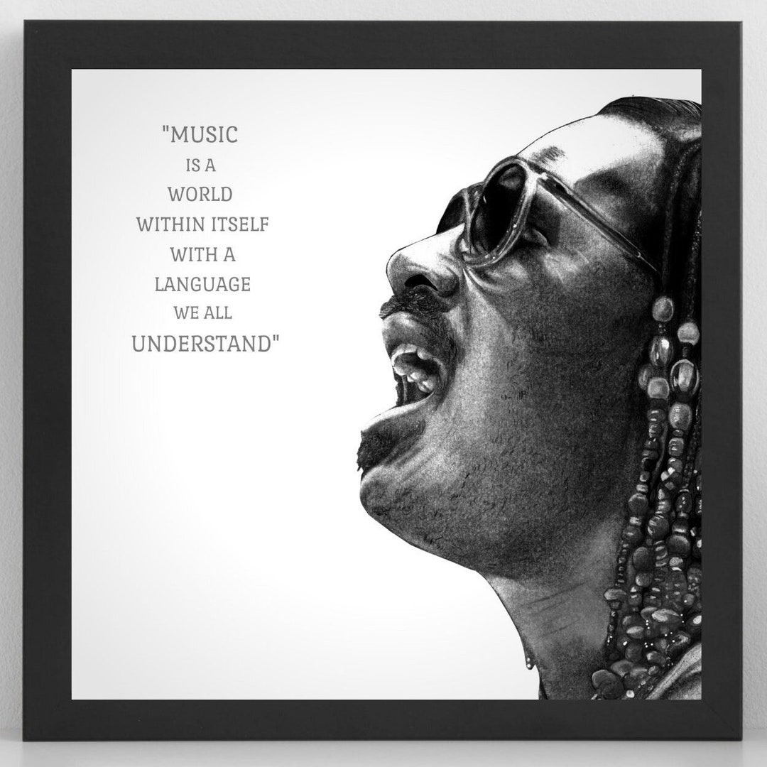 Stevie Wonder Print Portrait Drawing With Song Lyrics - Etsy Italia