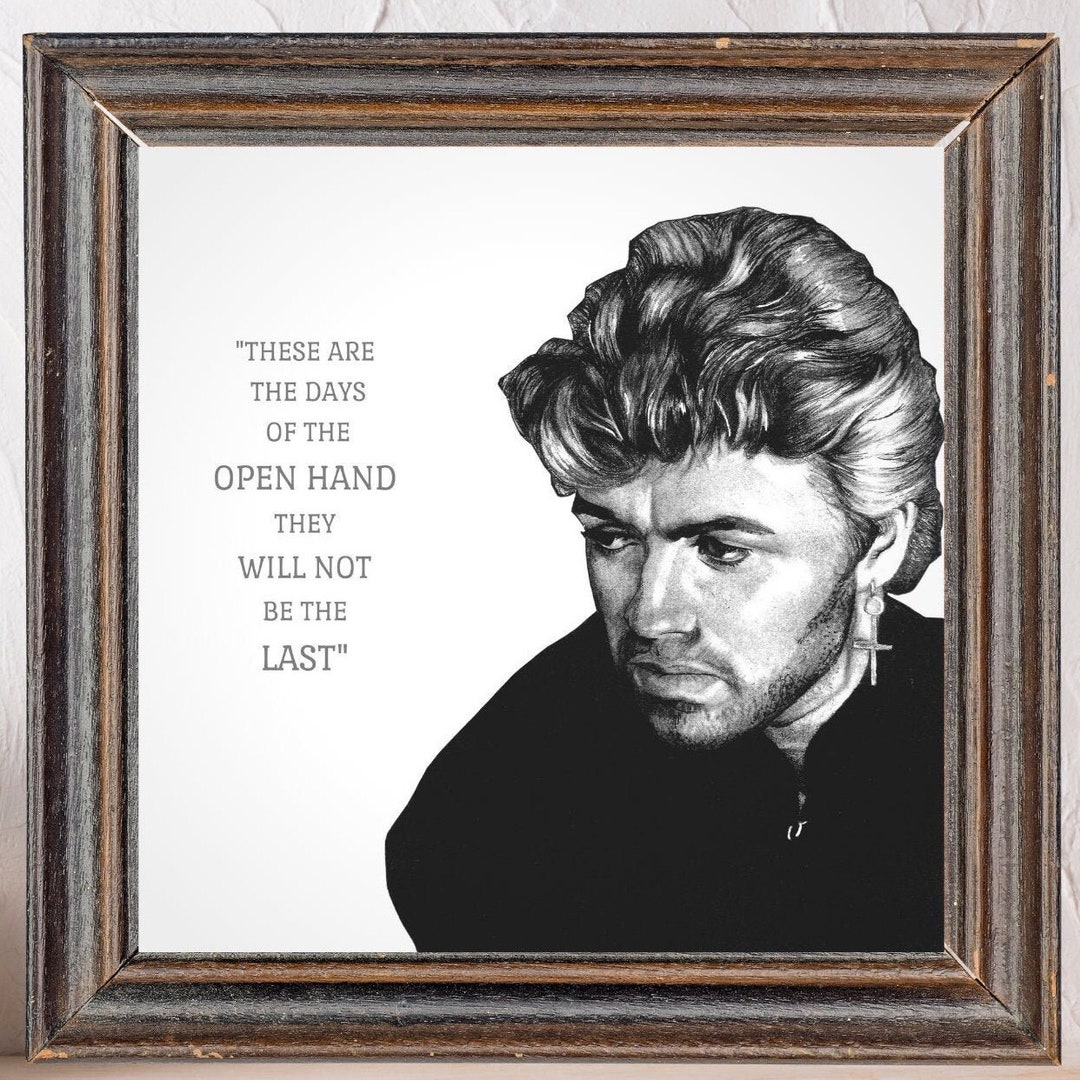 George Michael Print Portrait Drawing With Song Lyrics - Etsy.de