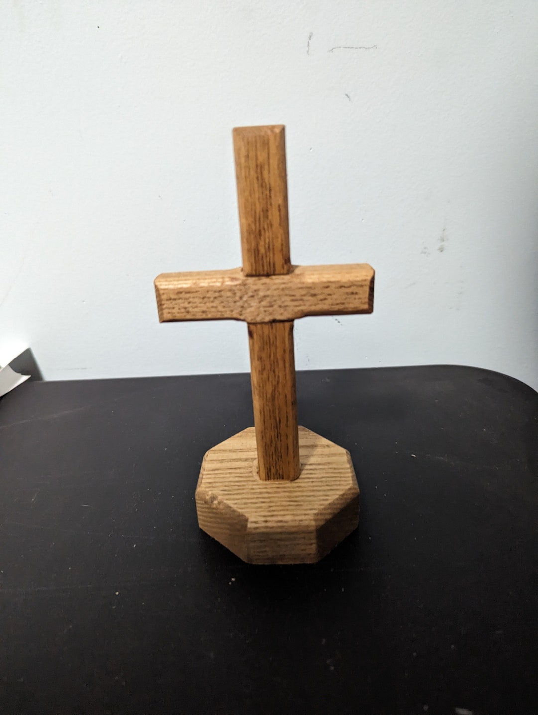 Small Oak Cross With Hexagonal Stand Made in Maine Pastor Gift Crucifix ...