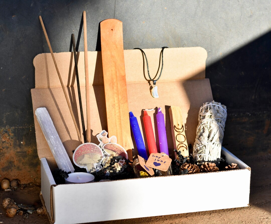 Beginner Witchcraft Kit Mystery Box Crystals, Candles, Incense and ...