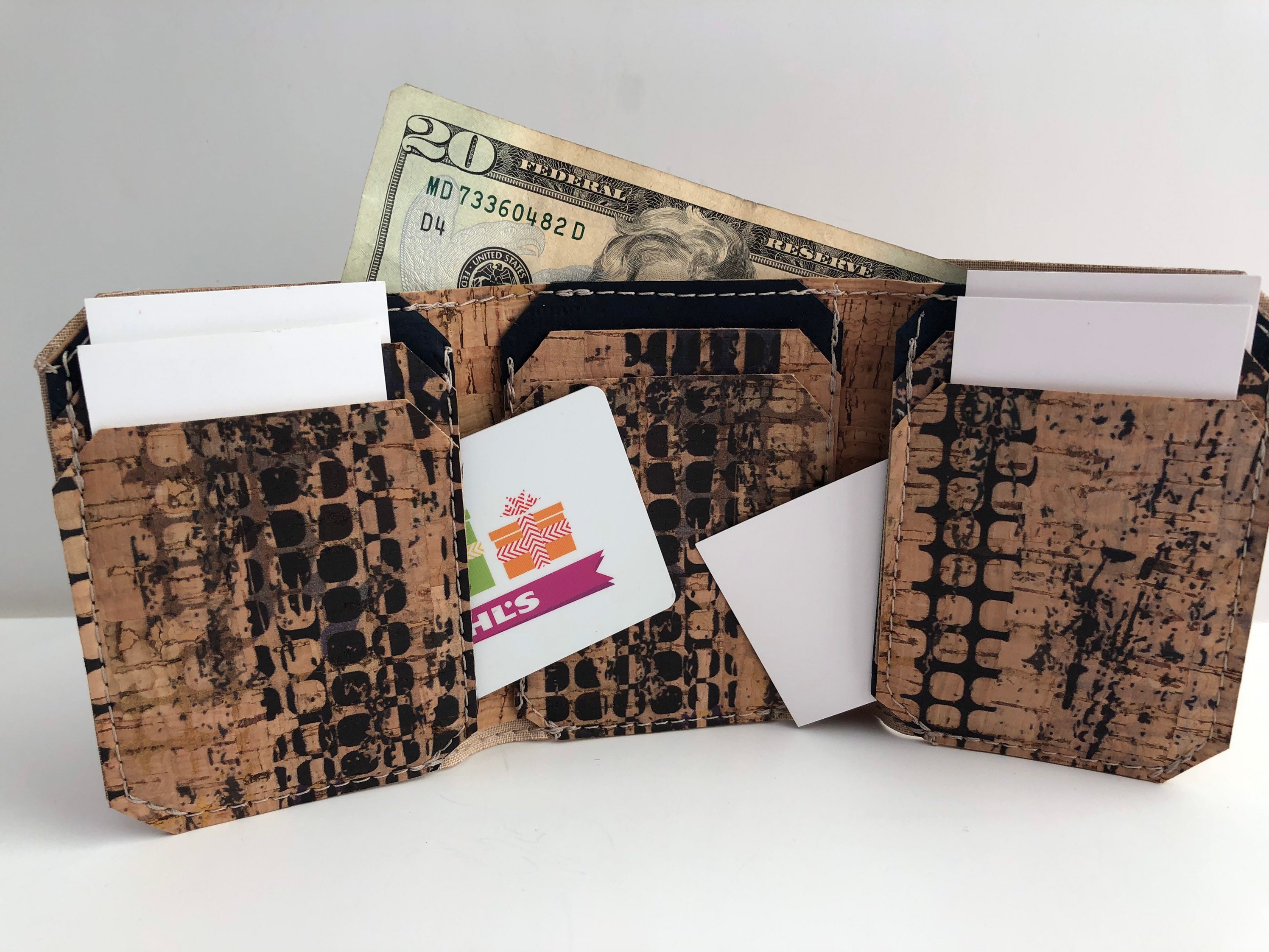 Trifold Cork Wallet From Pattern by Sewgnar - Etsy