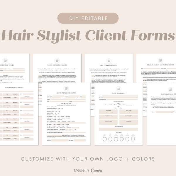 Hair Salon Forms - Etsy