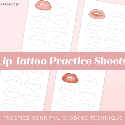 PMU Lips Practice Sheets Lip Blush Tattoos Lip Blushing - Etsy