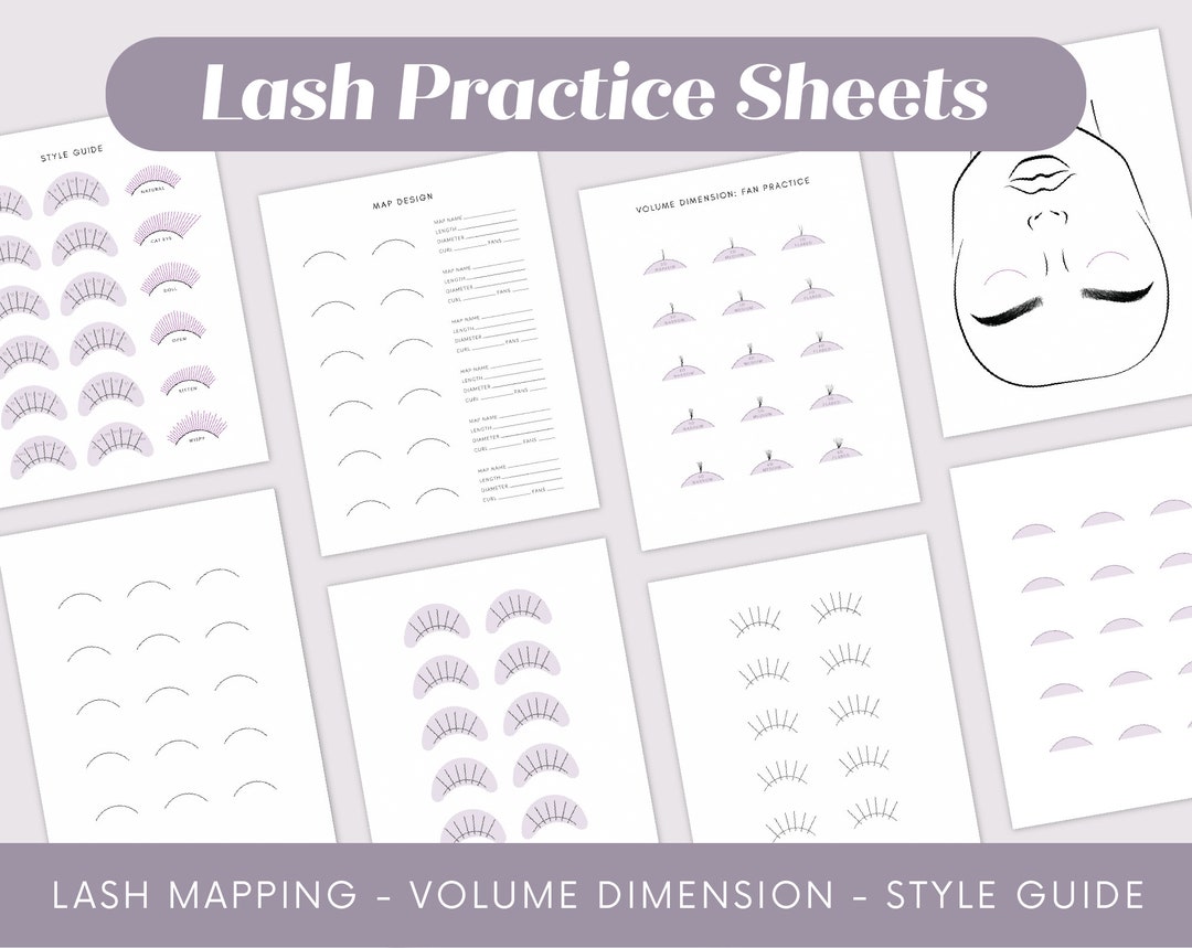 Eyelash Mapping Practice Sheets Lash Practice Sheets - Etsy