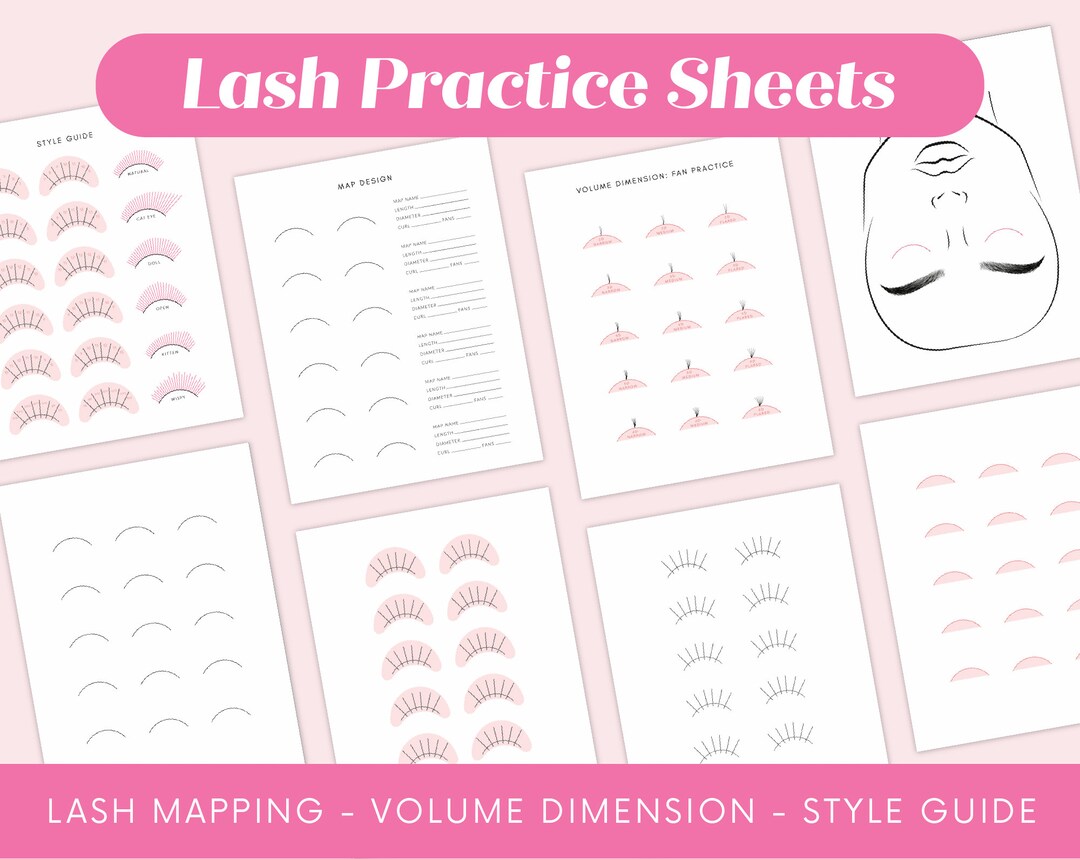 Eyelash Mapping Practice Sheets Lash Practice Sheets - Etsy Portugal