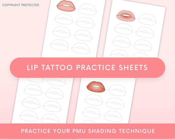 Lip Blush Practice Sheets Ombre Lips Semi Permanent | Etsy