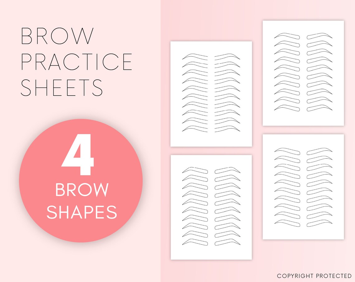 Printable Microblading Practice Sheets