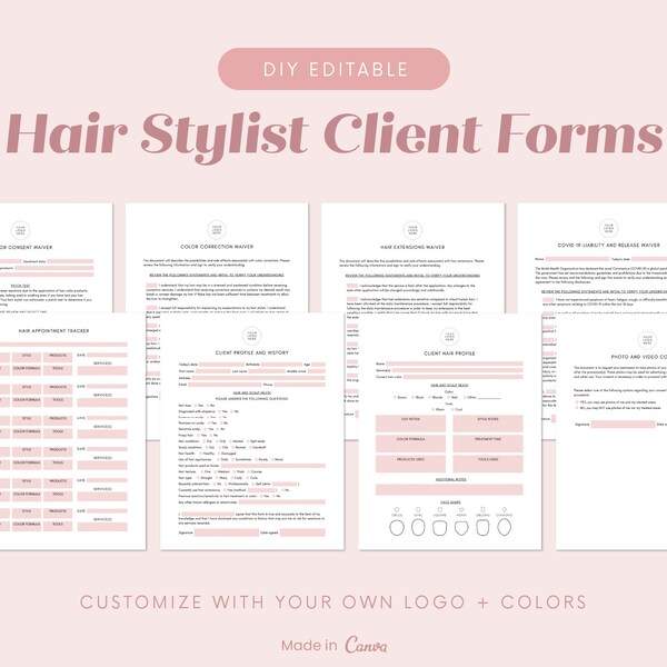 Hair Salon Forms - Etsy