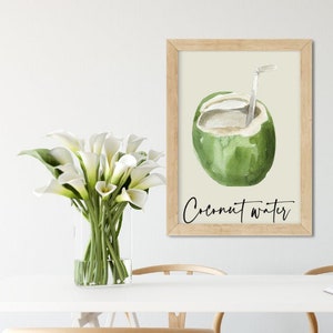 Coconut Water Printable Food Wall Art Poster for Digital Download ...