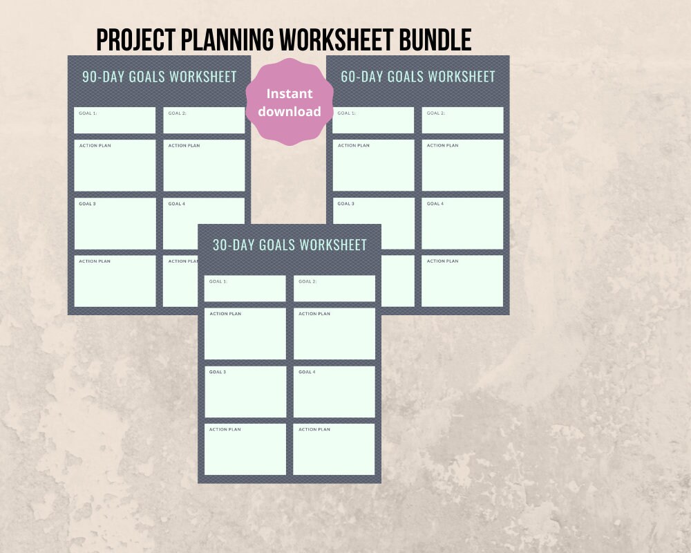 Project Planner Worksheet Bundle - Etsy