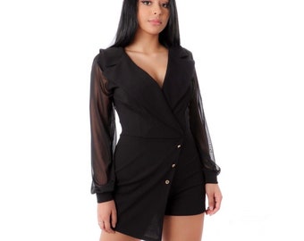 Sheer Black Romper - Etsy