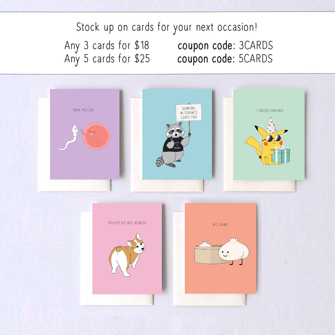 Nice Buns, Cute Dim Sum, Valentine's Day or Just Because Card - Etsy