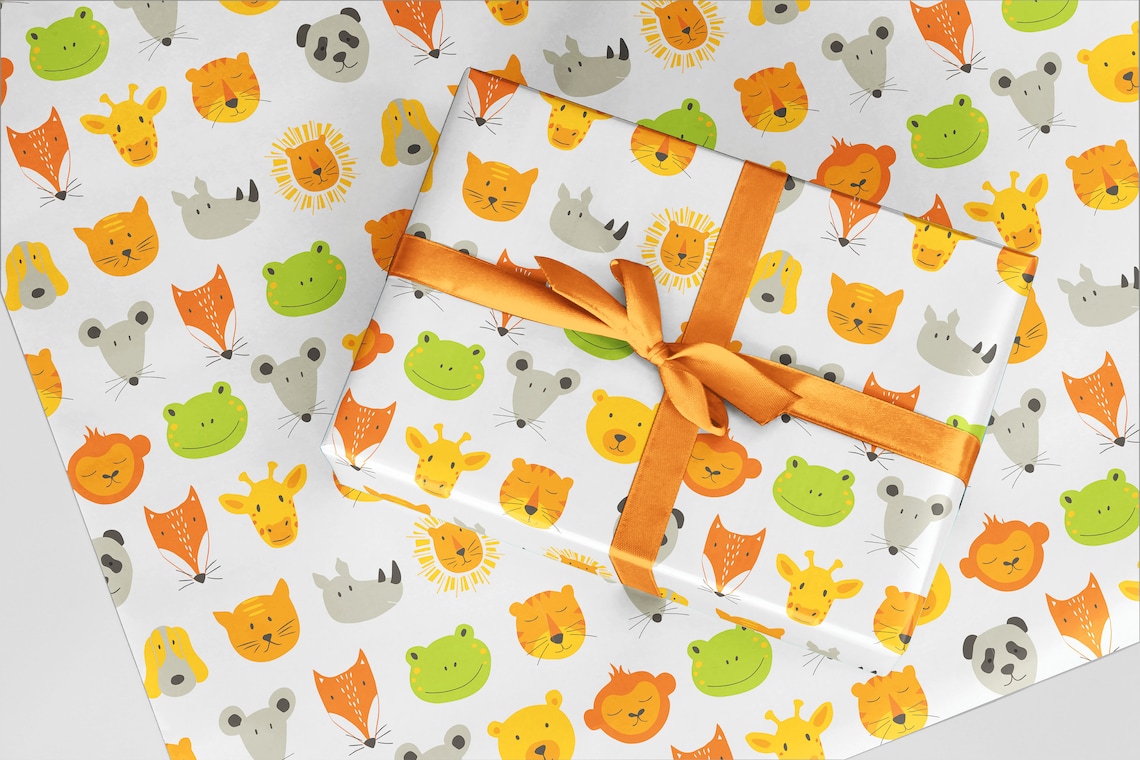Animal Gift Wrap Animal Wrapping Paper Birthday Gift Wrap - Etsy UK