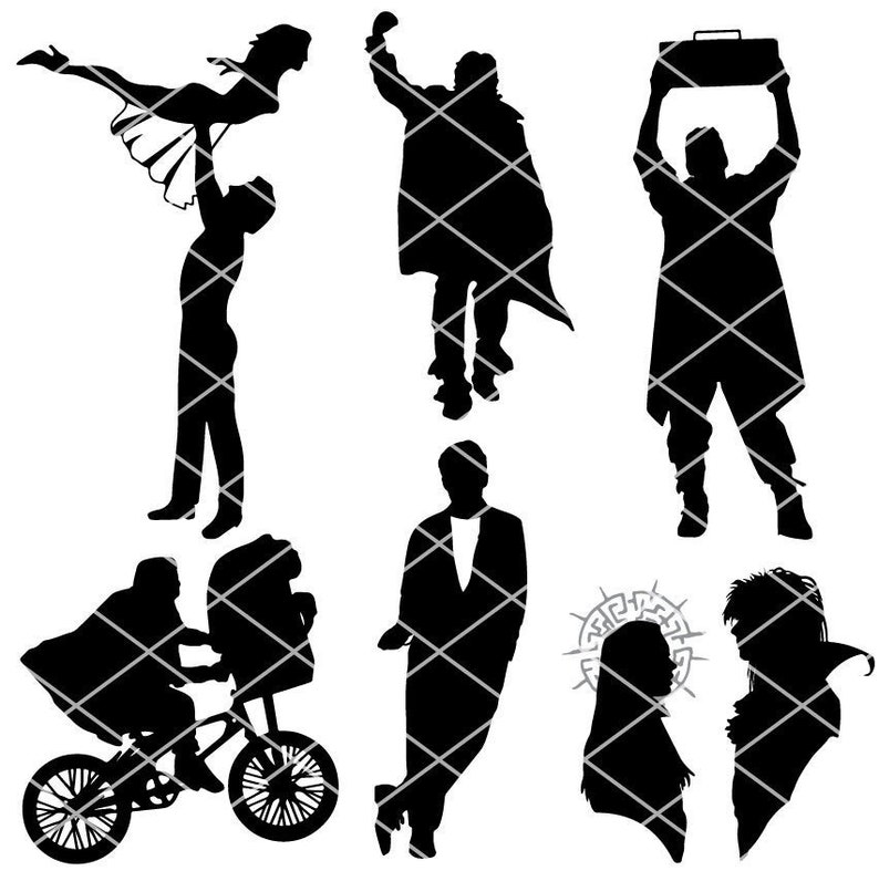 Totally Rad 80s Silhouettes EPS SVG PDF Print & Cut File - Etsy