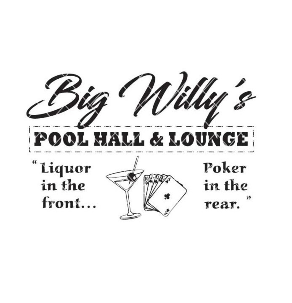 Big Willy's Pool Hall EPS SVG PDF Print & Cut File - Etsy