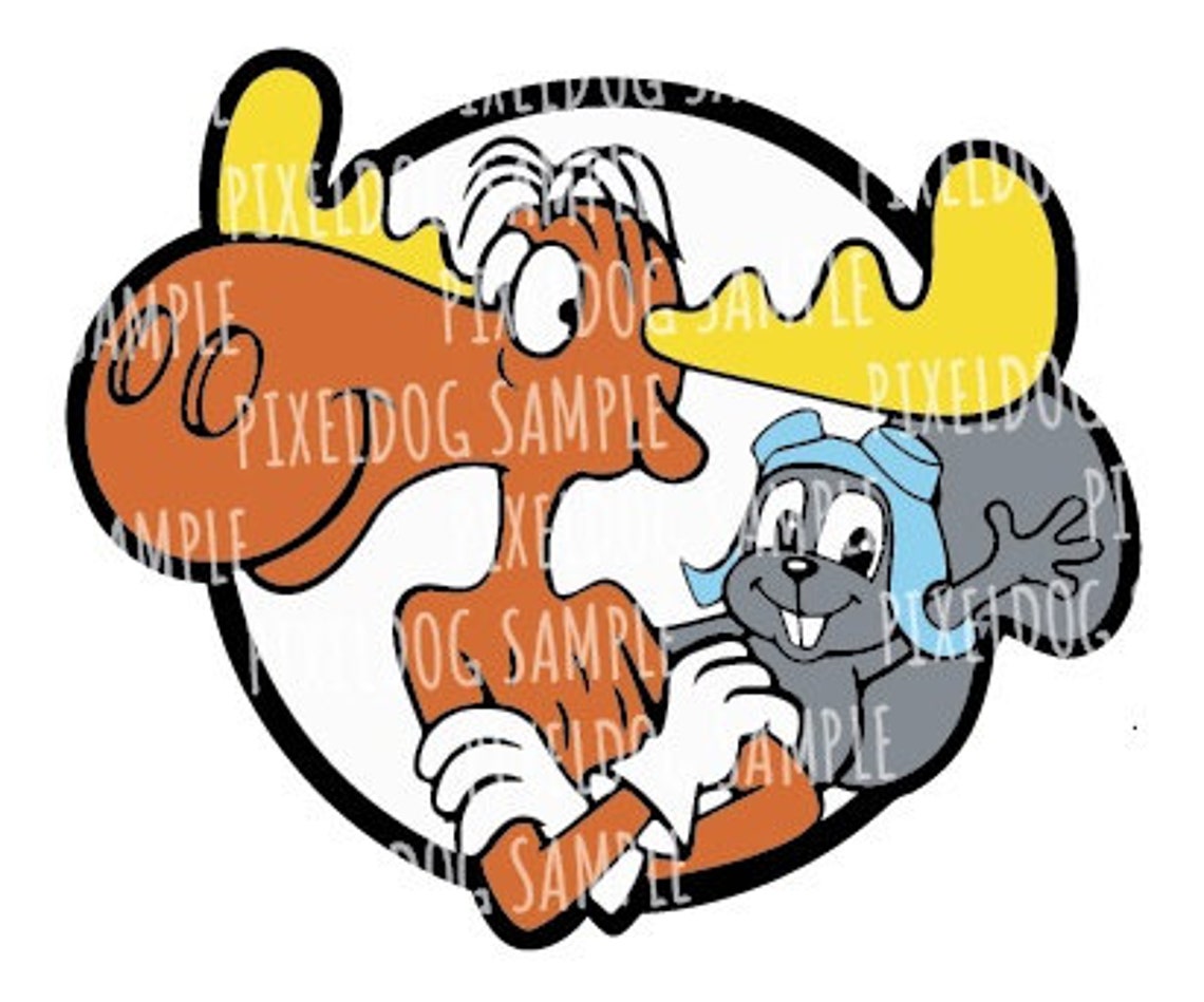 Rocky & Bullwinkle Set EPS SVG PDF Print and Cut File - Etsy Canada