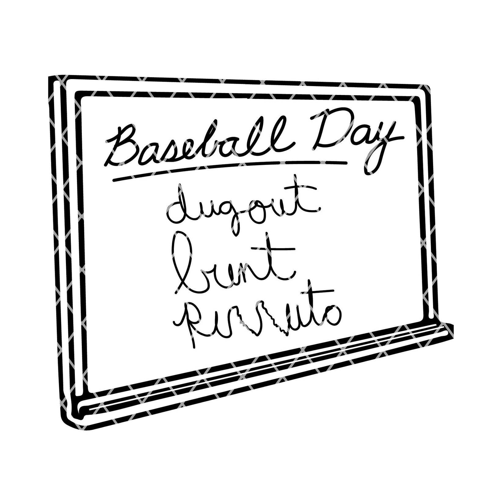 Baseball Day Cursive Writing EPS SVG PDF Print & Cut File - Etsy