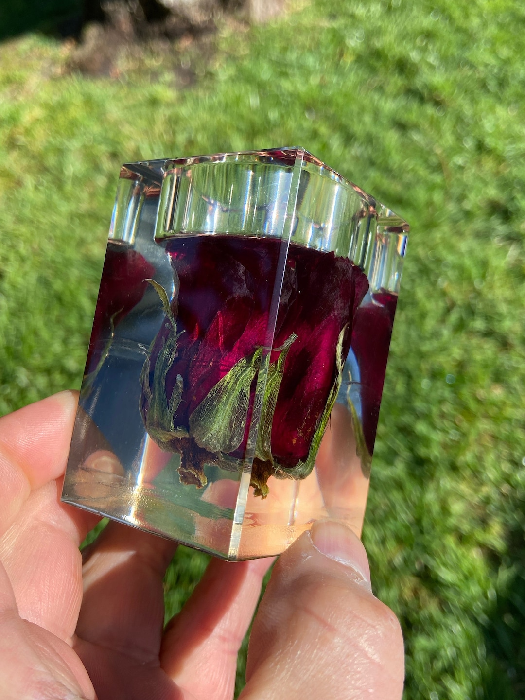 Unique Epoxy Rose Candle Holder | Tealight Holder | Candle Holder ...